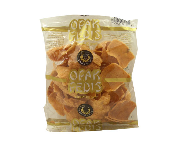 Cassavechips "Opak Pedis", gebraten, 80g | Toko Indonesia